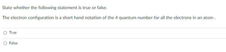 Solved State whether the following statement is true or | Chegg.com