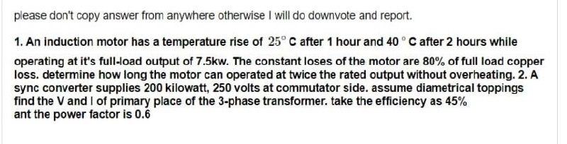 Solved please don't copy answer from anywhere otherwise I | Chegg.com
