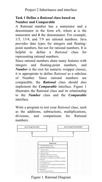 Solved Project 2 Inheritance and interface Task 1 Define a | Chegg.com