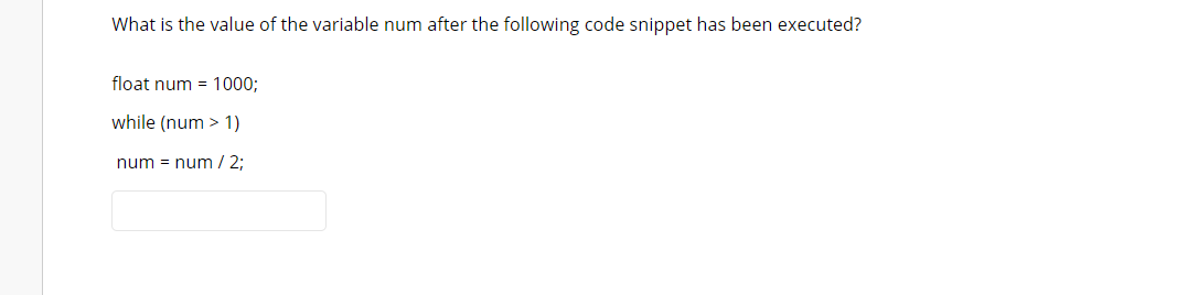 Solved What is the value of the variable num after the | Chegg.com