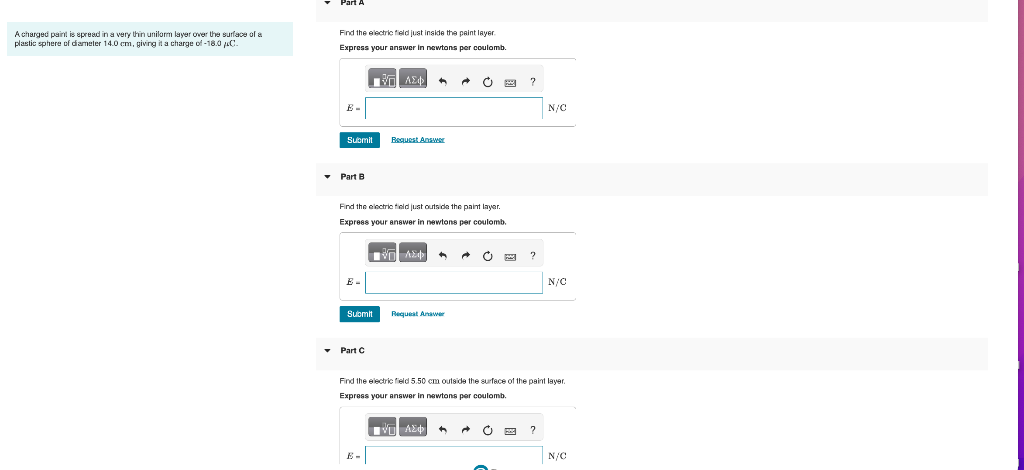 Solved A charged paint is apread in a very thin unilom layer | Chegg.com
