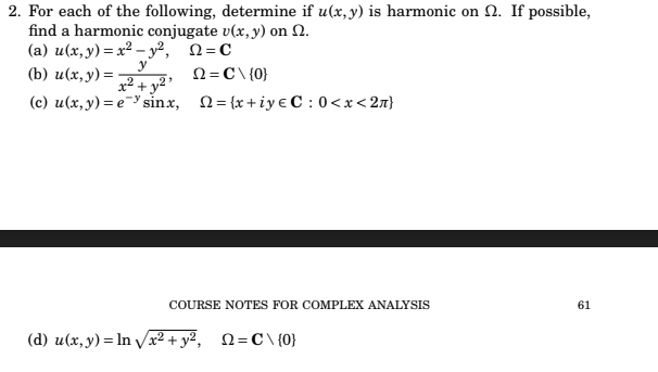 Solved For each of the following, determine if u(x,y) is | Chegg.com