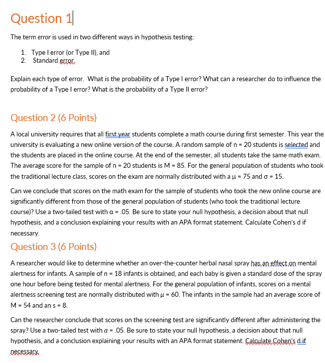 Solved The term error is used in two different ways in | Chegg.com