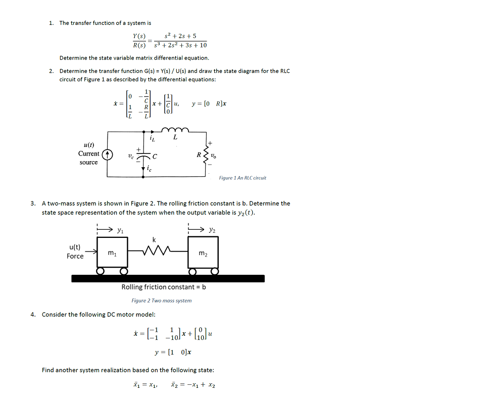 Solved 1. The transfer function of a system is Y(S) R(S) $2 | Chegg.com
