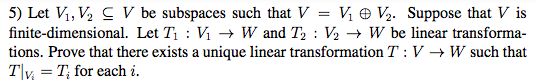 Solved Let V1, V2 ⊆ V be subspaces such that V = V1 ⊕ V2. | Chegg.com