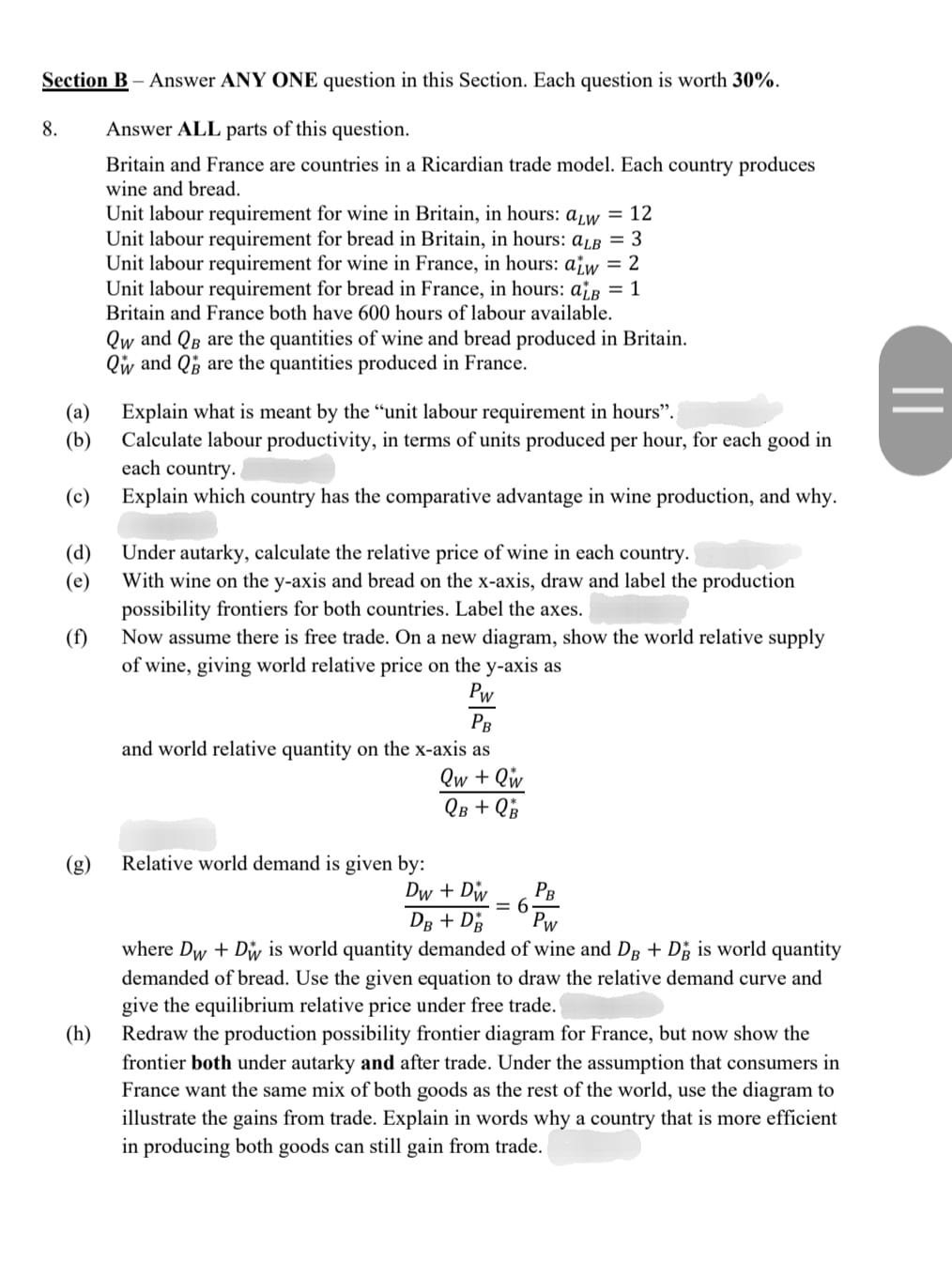 Solved Section B Answer Any One Question In This Section
