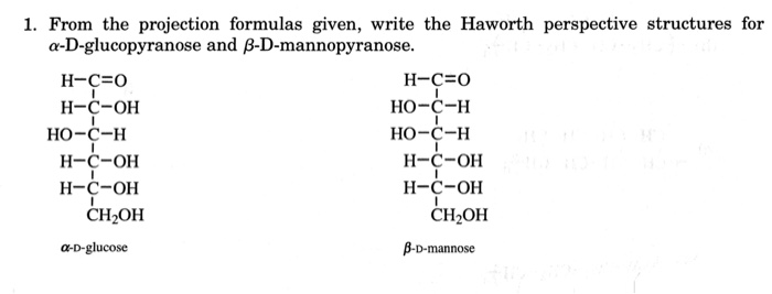 Solved From the projection formulas given, write the Haworth | Chegg.com