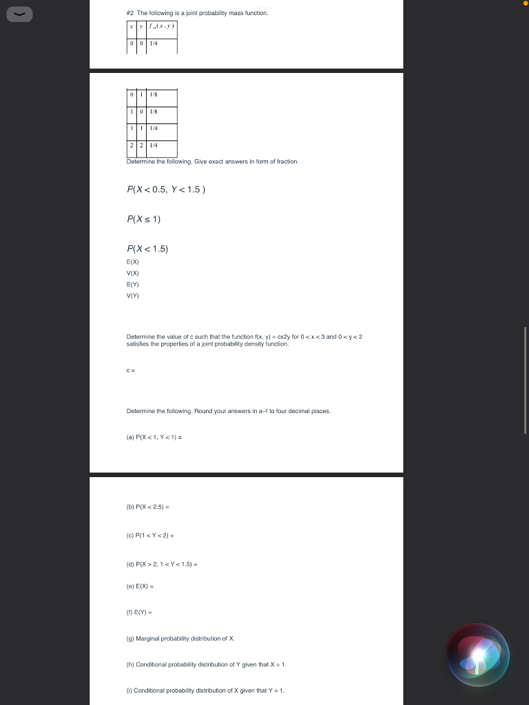 Solved \$2 The following is a joint probability mass | Chegg.com