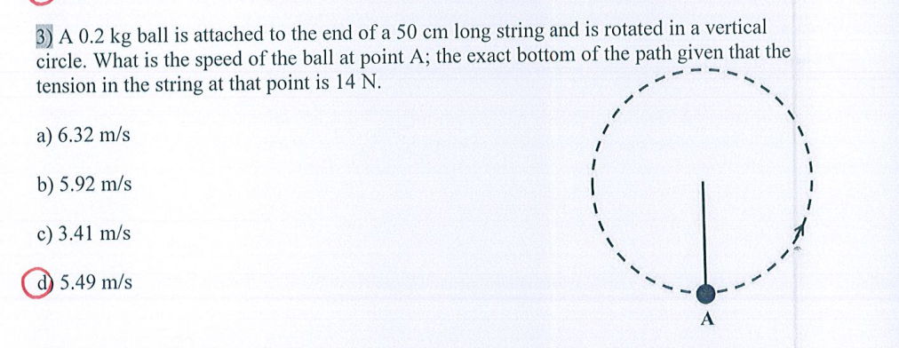 Solved 3) A 0.2 kg ball is attached to the end of a 50 cm | Chegg.com