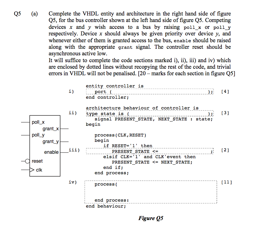 Solved Q5 Acomplete The Vhdl Entity And Architecture In 5600