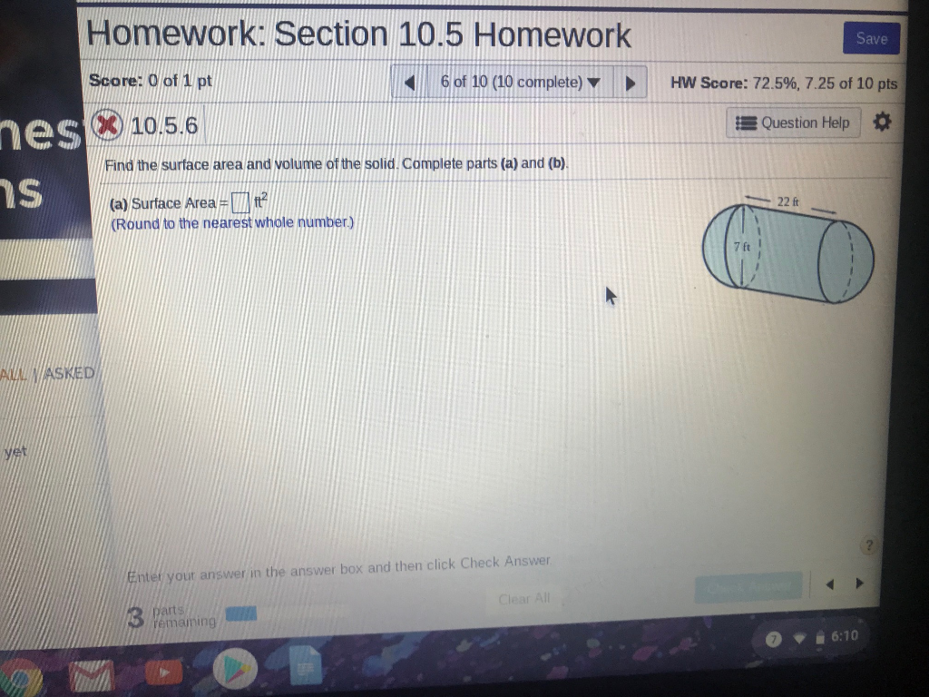 Solved Homework Section 10 5 Homework Save Score 0 Of 1 Pt