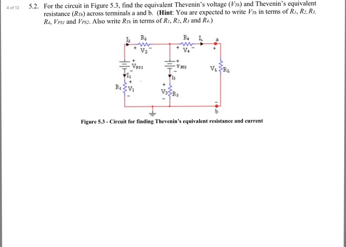 Solved Thevenin Equivalent of DC Circuits For the circuit in | Chegg.com