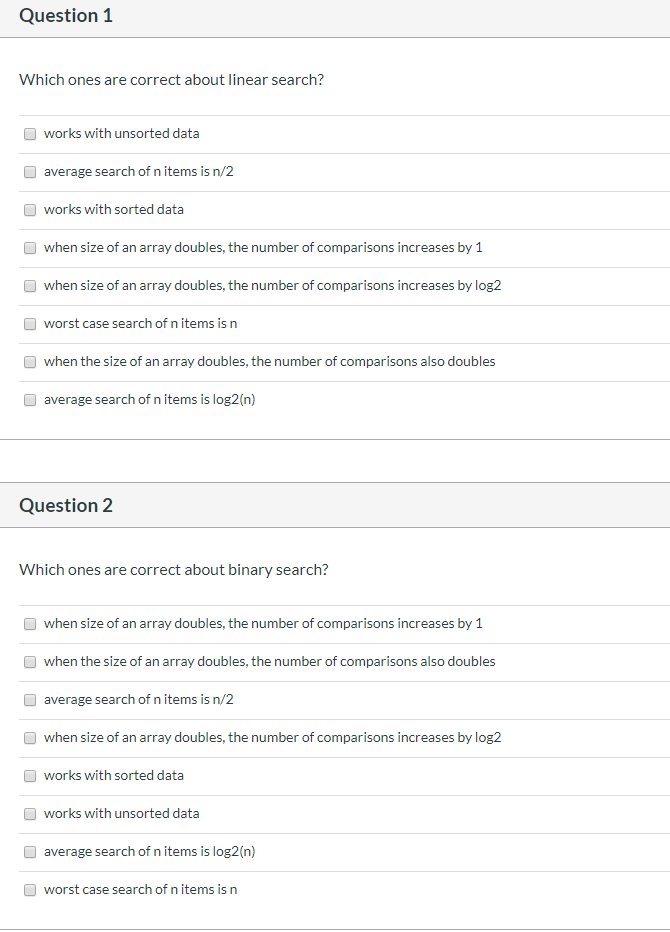 Solved Question 1 Which ones are correct about linear | Chegg.com