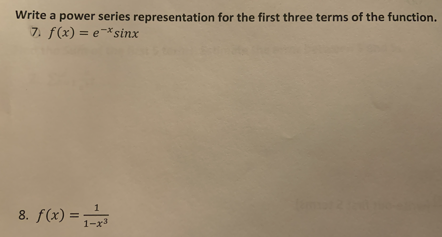 Solved Write a power series representation for the first | Chegg.com