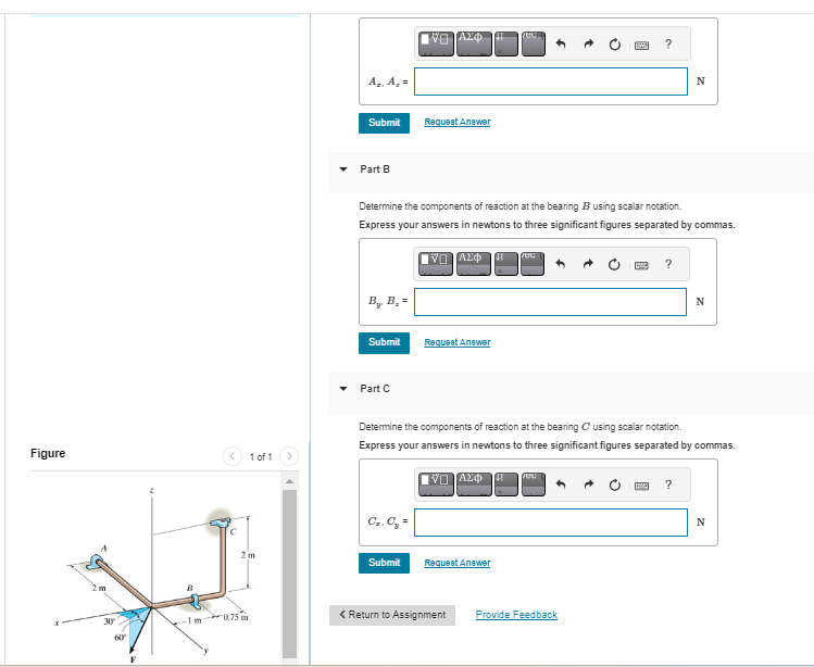 Part BDetermine the components of ﻿reaction at ﻿the | Chegg.com