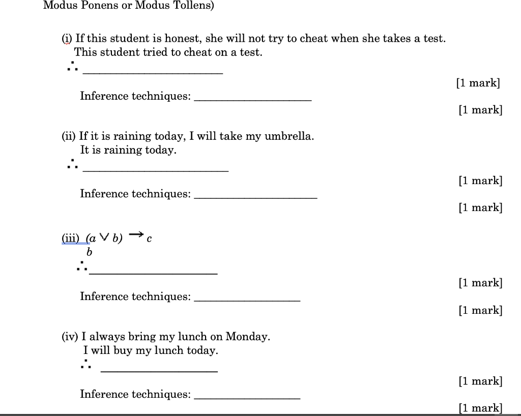 Solved Modus Ponens or Modus Tollens) (i) If this student is | Chegg.com Solved Modus Ponens or Modus Tollens) (i) If this student is | Chegg.com