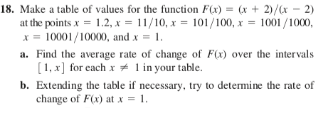 Solved 18. Make a table of values for the function F(x) = (x | Chegg.com