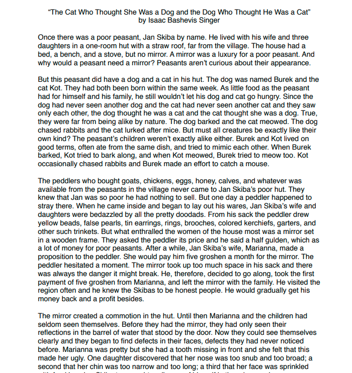 “The Cat Who Thought She Was a Dog and the Dog Who | Chegg.com