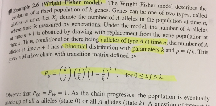 Solved wright-Fisher model) The Wright-Fisher model | Chegg.com