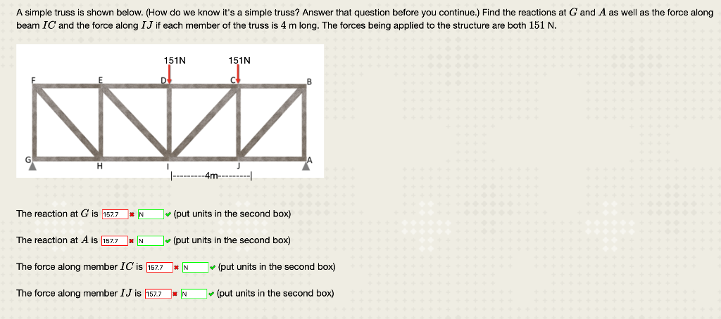 Solved A simple truss is shown below. (How do we know it's a | Chegg.com