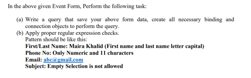 Solved EVENT REGISTRATION FORM Name First Name Last Name | Chegg.com