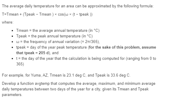 Solved The average daily temperature for an area can be | Chegg.com