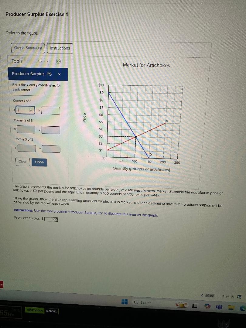 Solved Producer Surplus Exercise 1Refer to the figure. ﻿The | Chegg.com