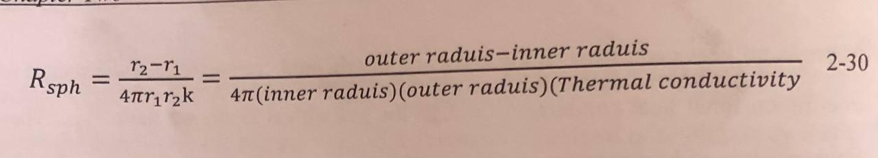 Solved 2-30 Rsph = 12-11 4nrirak outer raduis-inner raduis | Chegg.com