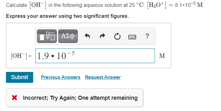 Solved Calculate [OH-] in the following aqueous solution at | Chegg.com
