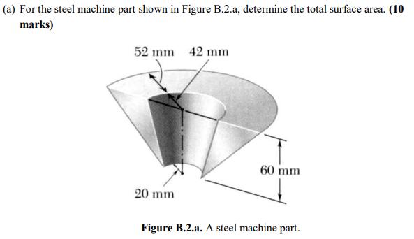 Solved (a) For the steel machine part shown in Figure B.2.a, | Chegg.com