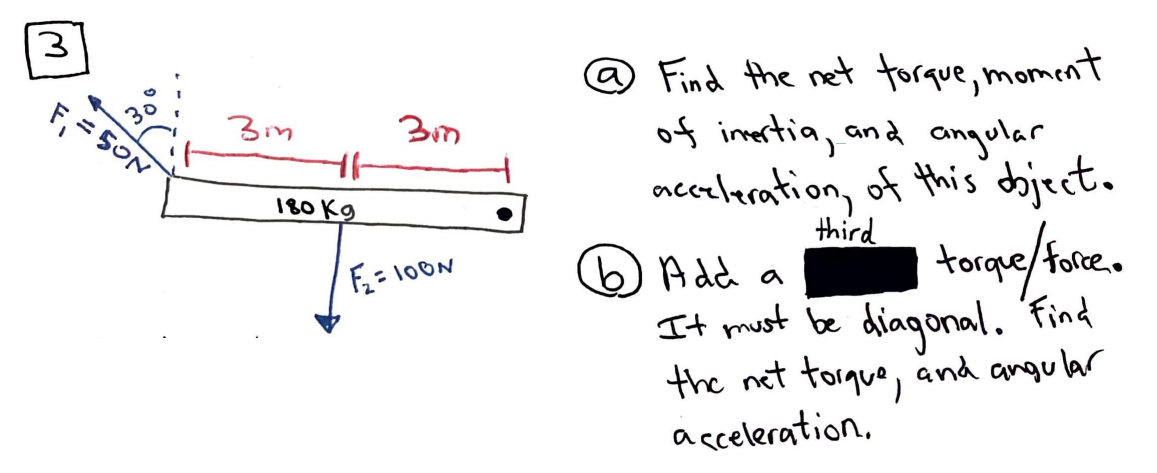 (a) Find the net torque, moment of inertia, and | Chegg.com