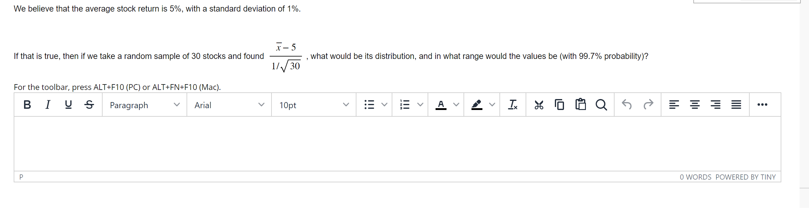 Solved We believe that the average stock return is 5%, with | Chegg.com
