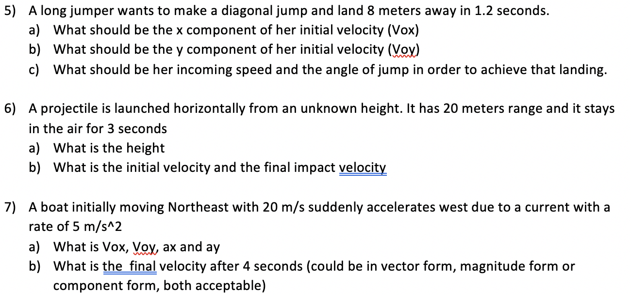 Solved 5) A long jumper wants to make a diagonal jump and | Chegg.com