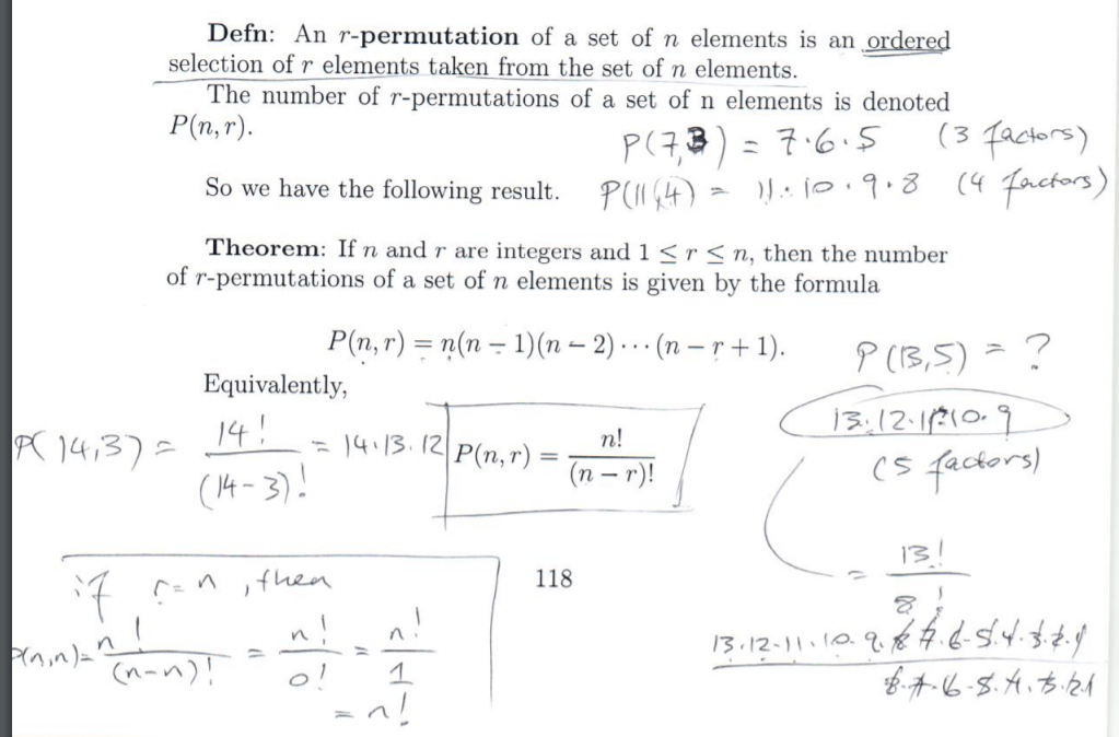 Solved Use the definition (formula) of P(n, r) to prove that | Chegg.com