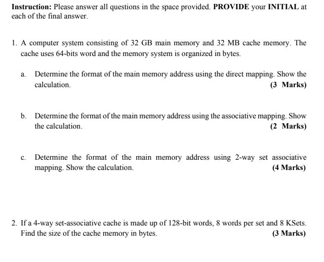 Solved Instruction: Please answer all questions in the space | Chegg.com