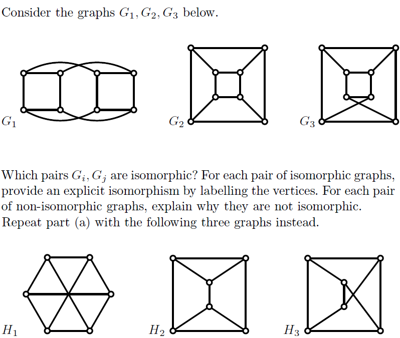 Solved Consider the graphs G1, G2, G3 below TI T 2 T 3 Which | Chegg.com