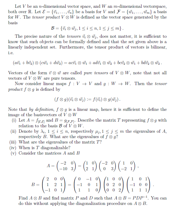 Solved Let V ﻿be an n-dimensional vector space, and W ﻿an | Chegg.com