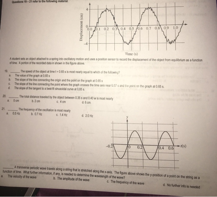 Solved Questions 19-21 refer to the following material 4 0 | Chegg.com