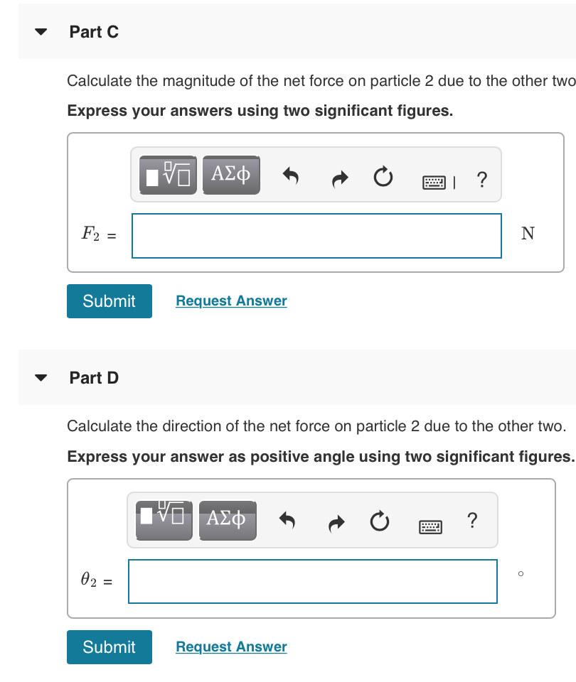 Solved Constants Periodic Table Part A Three charged | Chegg.com