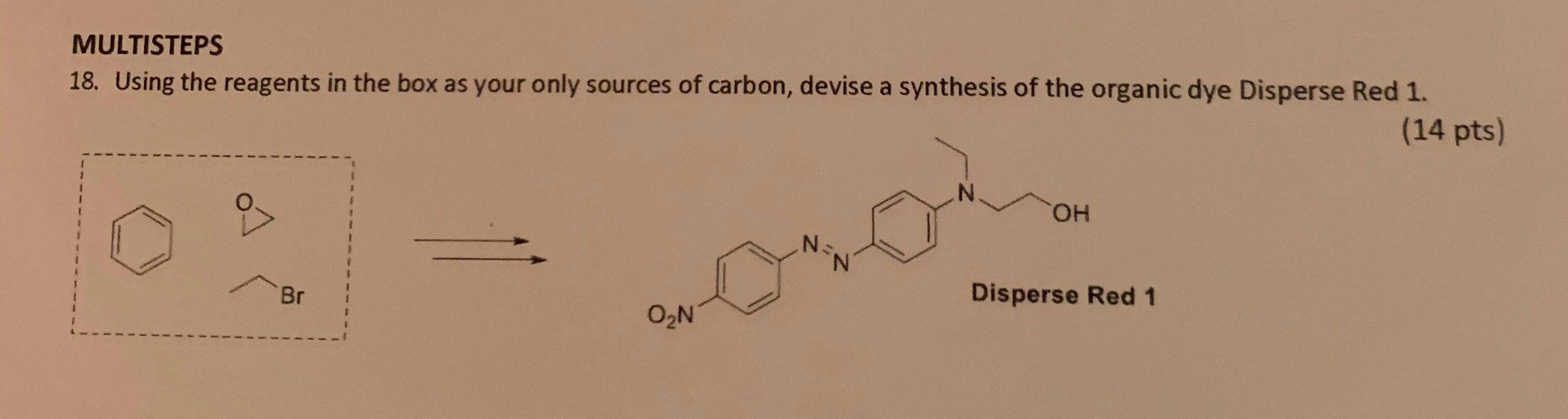 Solved MULTISTEPS 18. Using the reagents in the box as your | Chegg.com