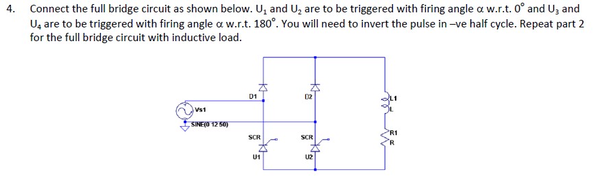 4. Connect the full bridge circuit as shown below. U1 | Chegg.com
