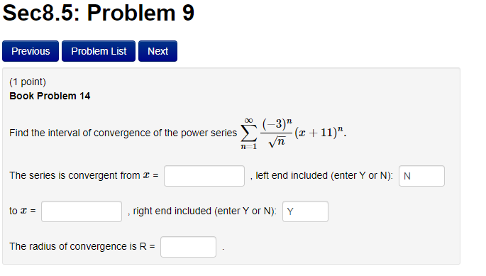 Solved Sec8.5: Problem 9 Previous Problem List Next (1 | Chegg.com Solved Sec8.5: Problem 9 Previous Problem List Next (1 | Chegg.com