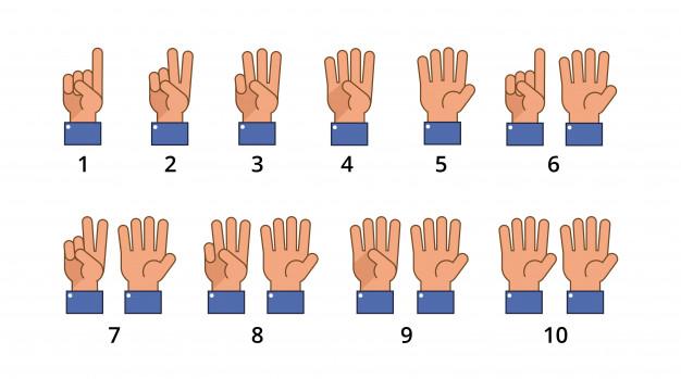 Fingers Numbers 1 10