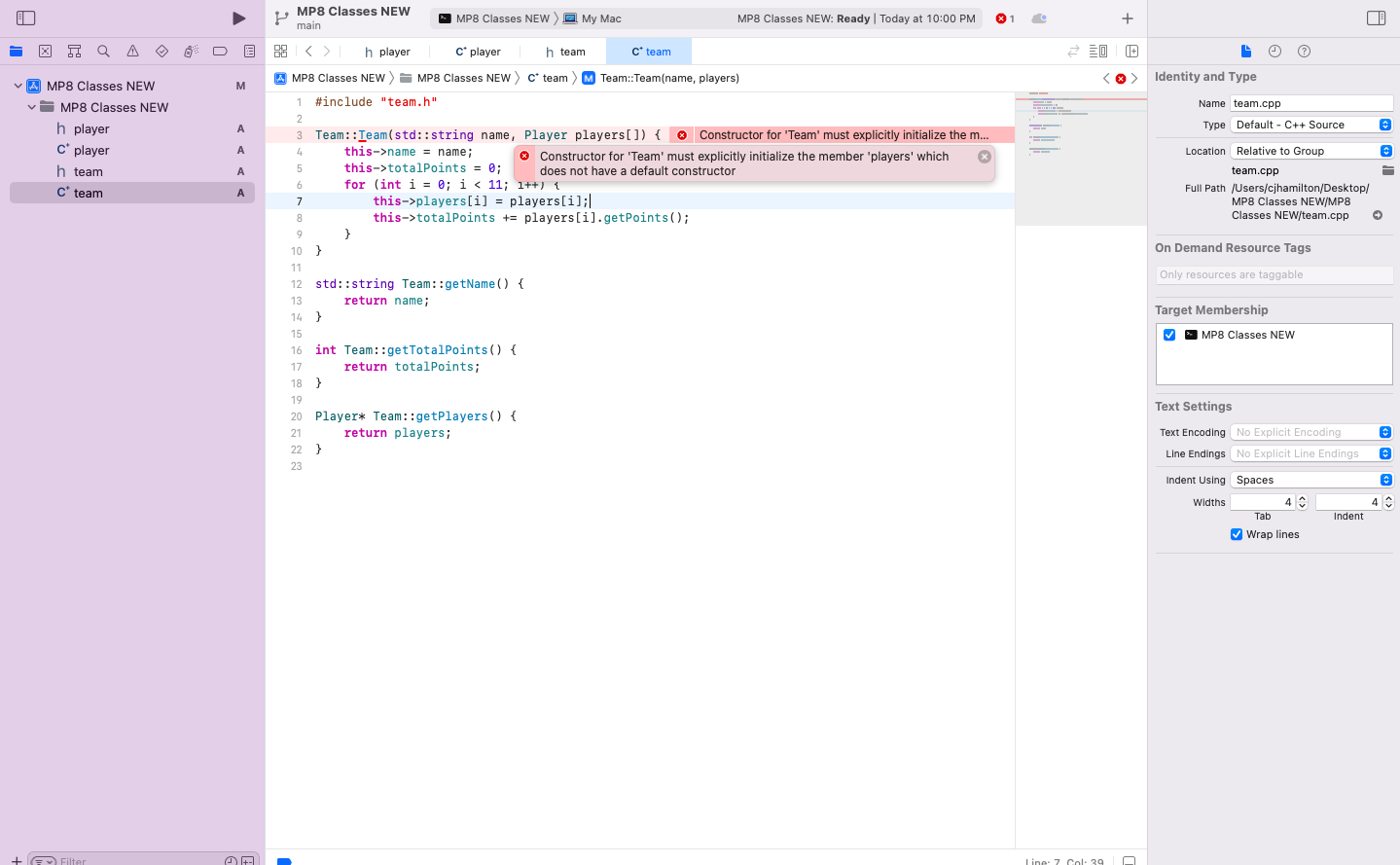 Solved MP8 Classes NEW = MP8 Classes NEW h team No | Chegg.com