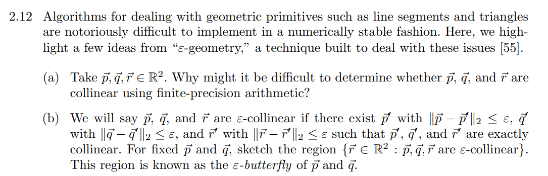 Solved .12 Algorithms for dealing with geometric primitives | Chegg.com
