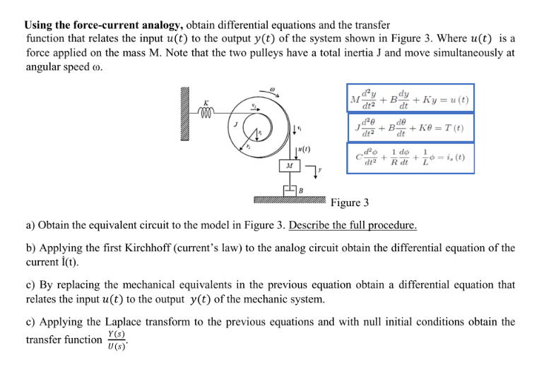 Using the force-current analogy, obtain differential | Chegg.com