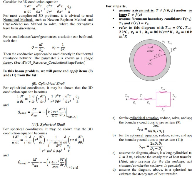Solved Consider the 3D conduction equation 1 ar_alt at aPT | Chegg.com