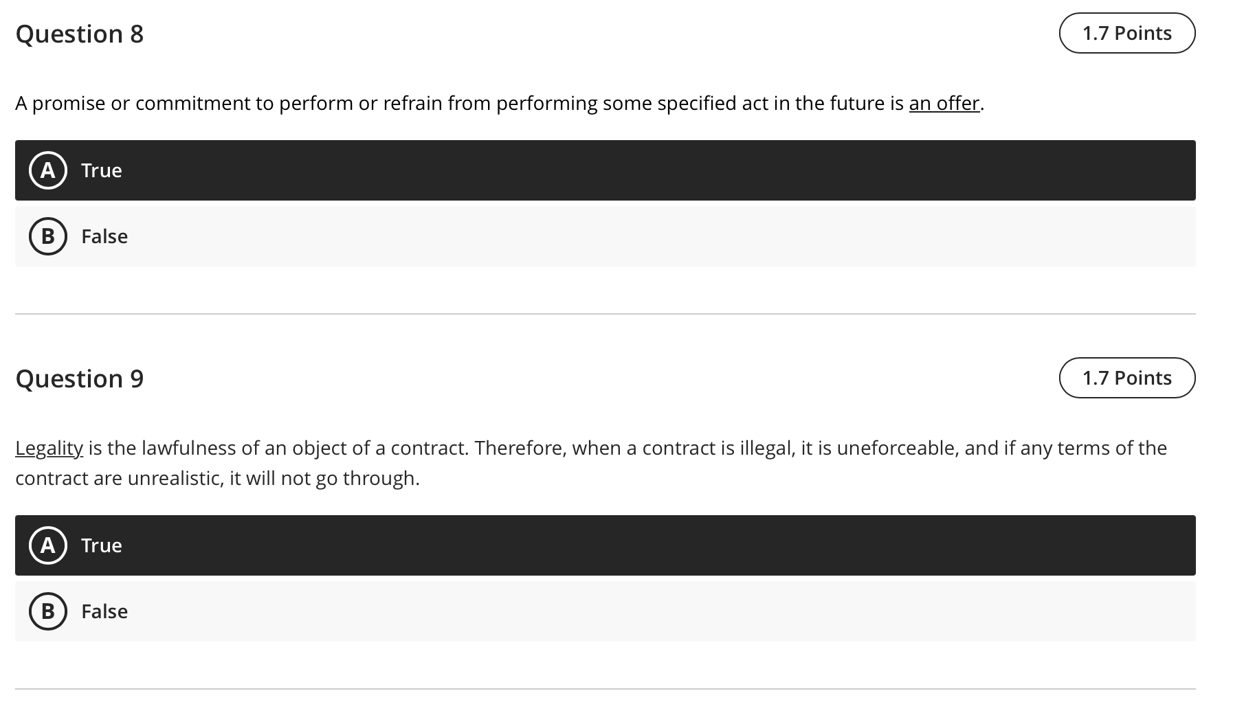 Solved A promise or commitment to perform or refrain from | Chegg.com