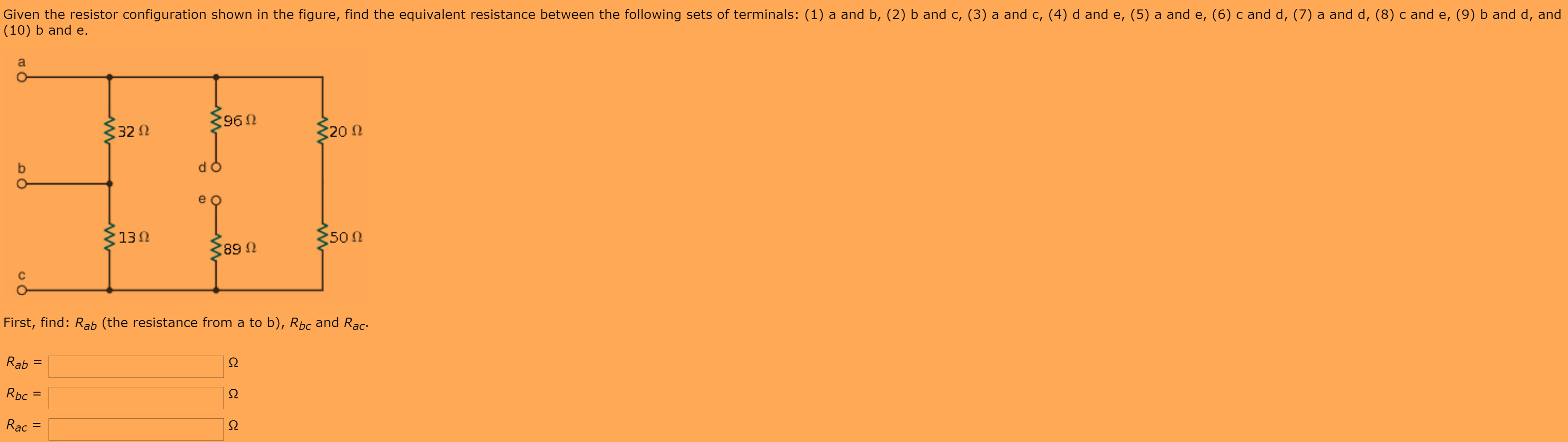 Solved Given the resistor configuration shown in the figure, | Chegg.com