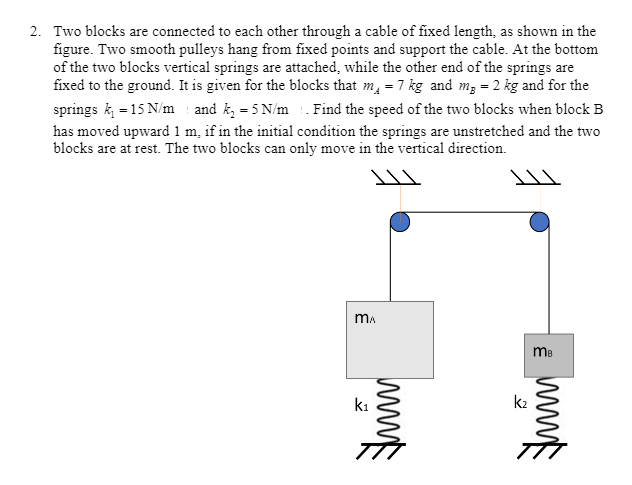 Solved 2. Two blocks are connected to each other through a | Chegg.com